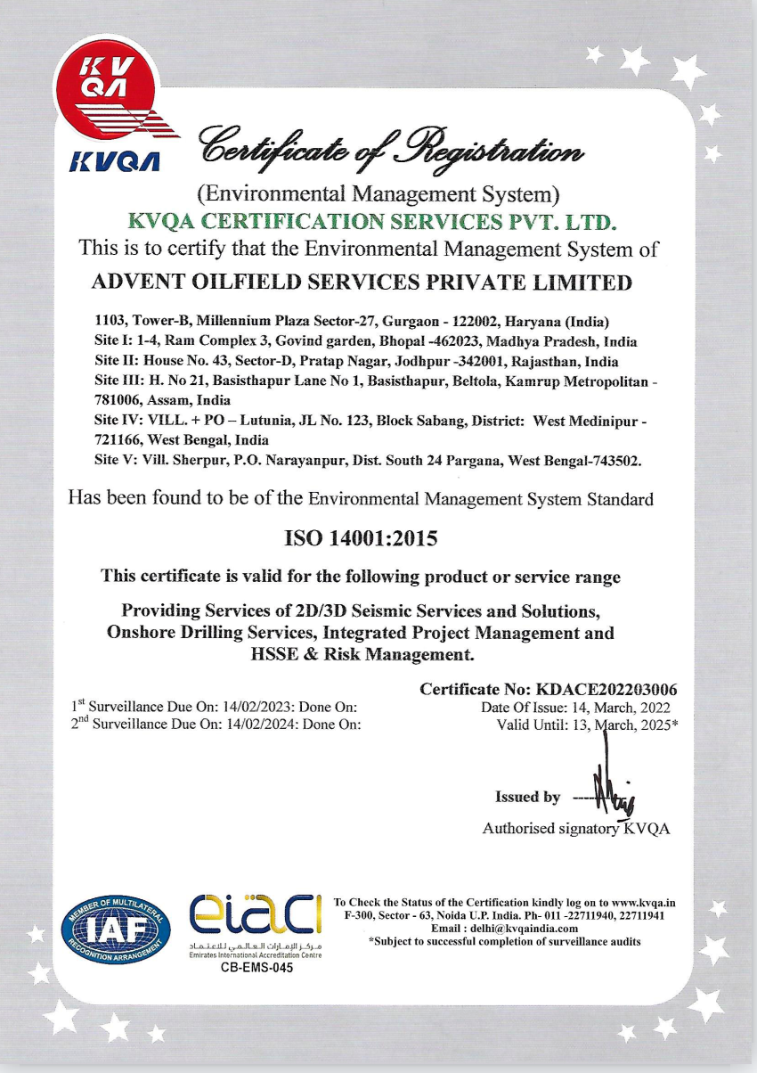 Certifications - Advent Oilfield Services